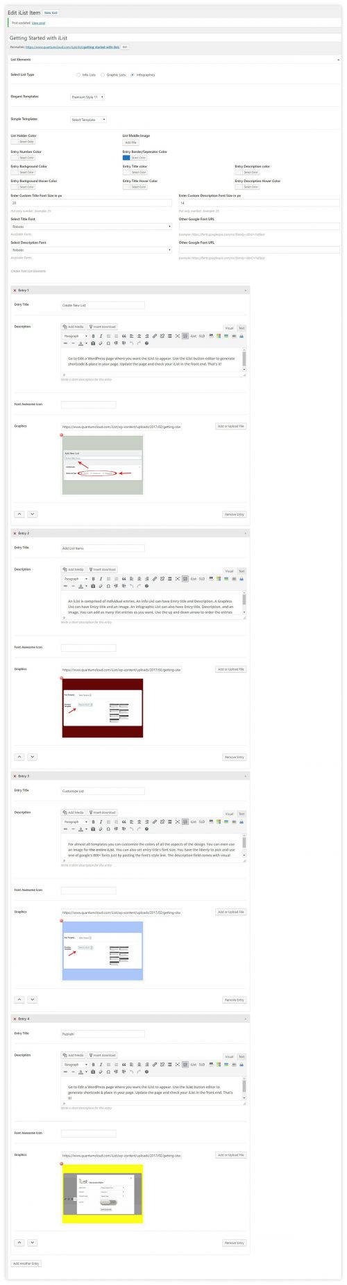 iList Backend Panel - WordPress by QuantumCloud