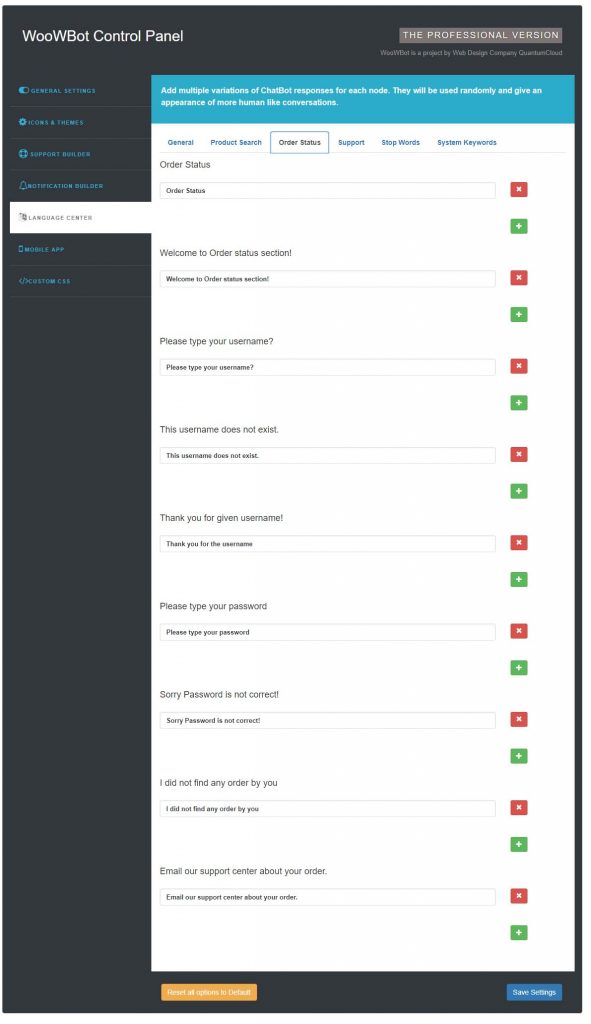 WoowBot BackEnd Panels - WordPress by QuantumCloud
