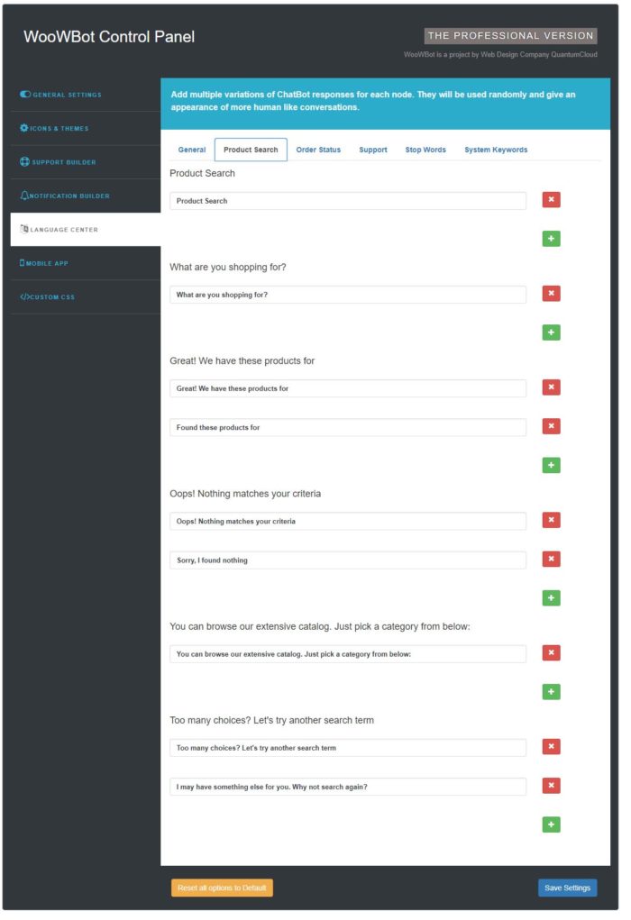 WoowBot BackEnd Panels - WordPress by QuantumCloud