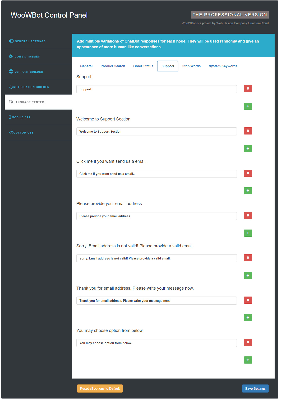 WoowBot BackEnd Panels - WordPress by QuantumCloud