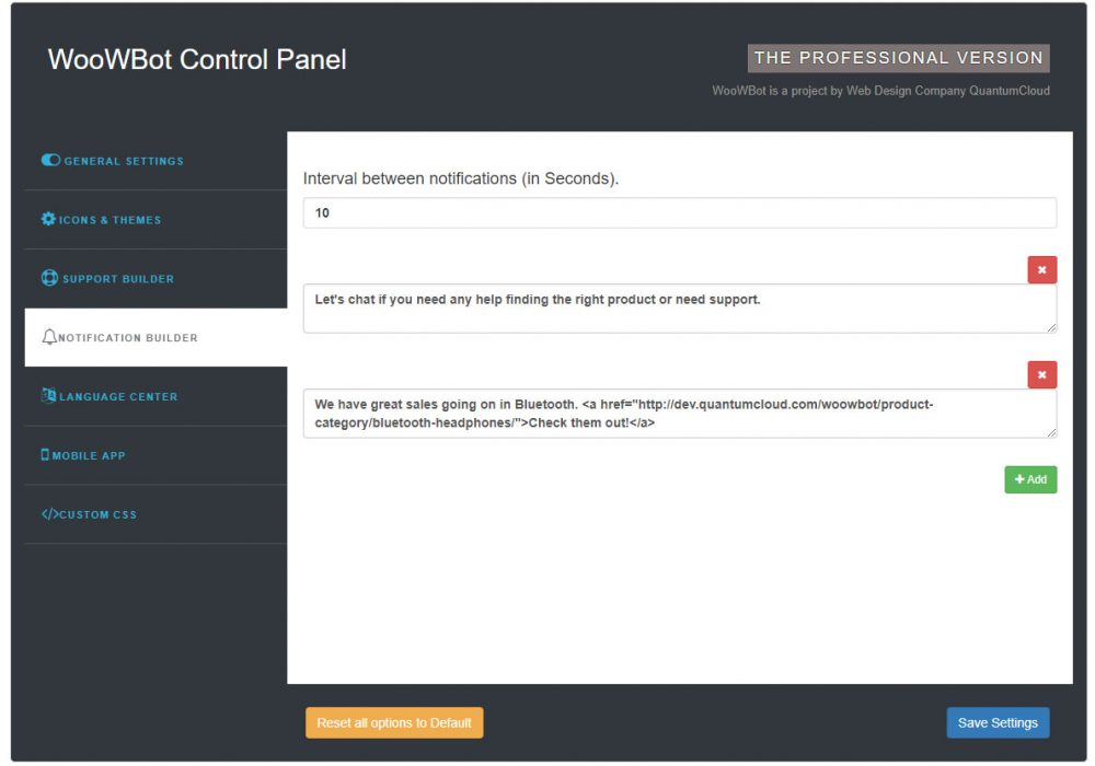 WoowBot BackEnd Panels - WordPress by QuantumCloud