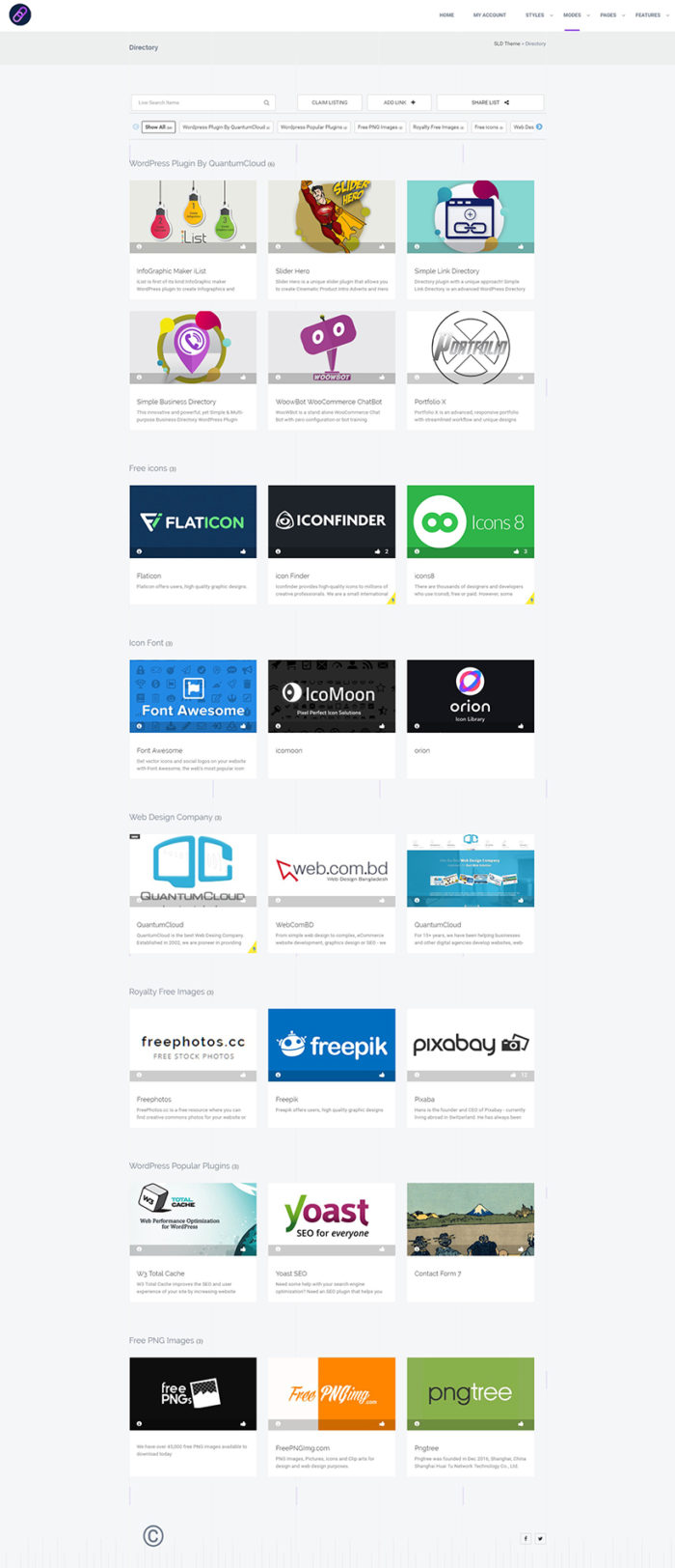 Simple Link Directory Theme - WordPress by QuantumCloud