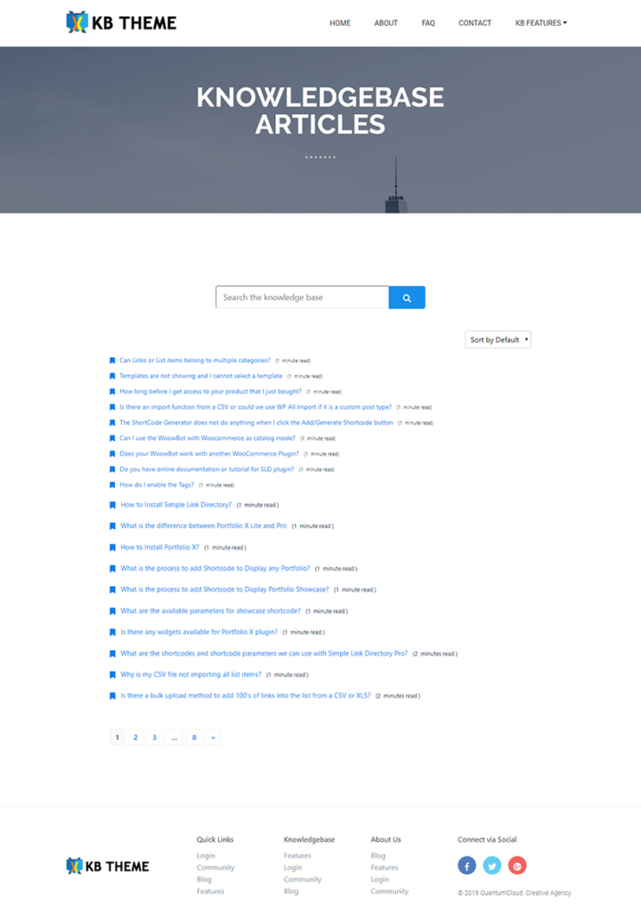 KnowledgeBase Theme - WordPress by QuantumCloud