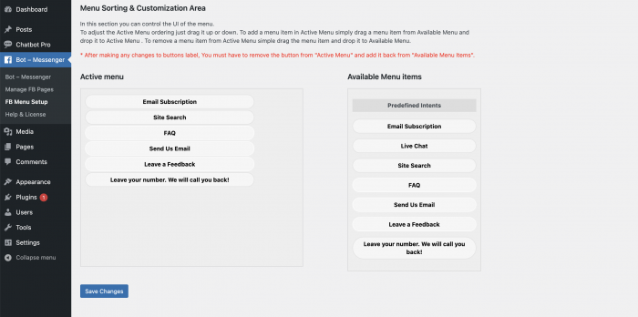 fb-messanger-menus - WordPress by QuantumCloud