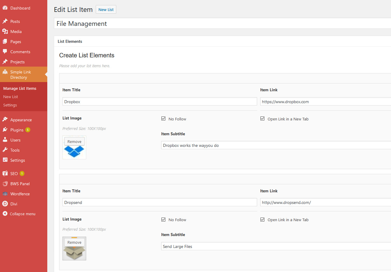 One Page WordPress Directory Plugin - Simple Link Directory
